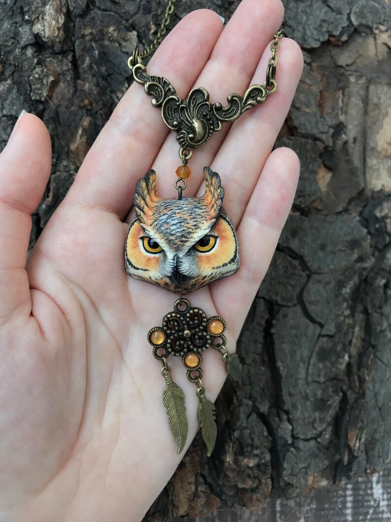 Owl Necklace Bird Jewelry Charm Owl Pendant Animal Totem - Etsy