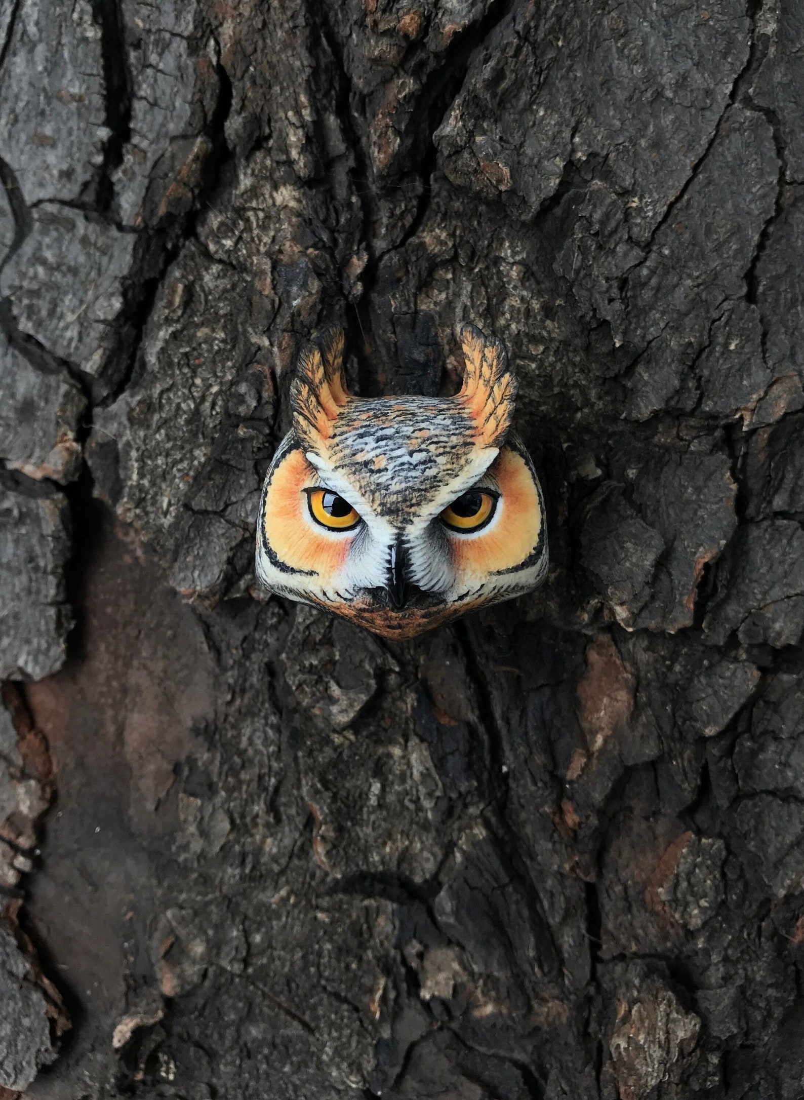 Dark Owl Cabochon Necklace Animal Flatback Cabs for Beading Clay ...