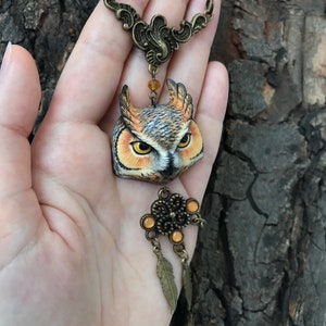 Owl Necklace Bird Jewelry Charm Owl Pendant Animal Totem - Etsy