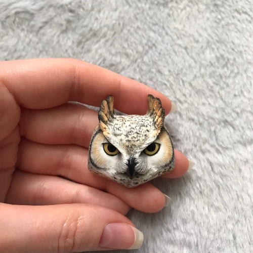 Dark Owl Cabochon Necklace Animal Flatback Cabs for Beading - Etsy