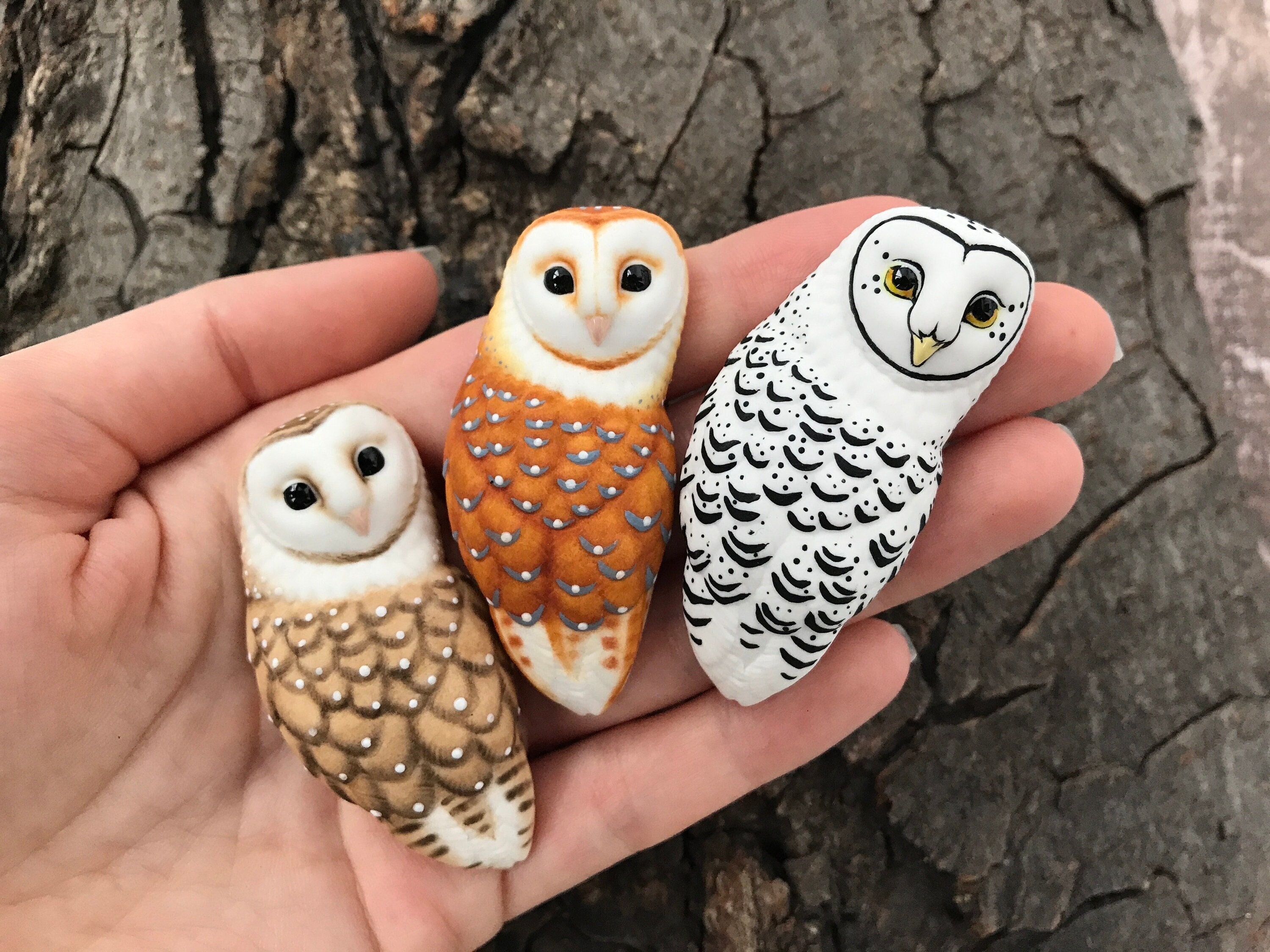 Barn Owl Cabochon Necklace Animal Cabs for Beading Clay Jewelry ...