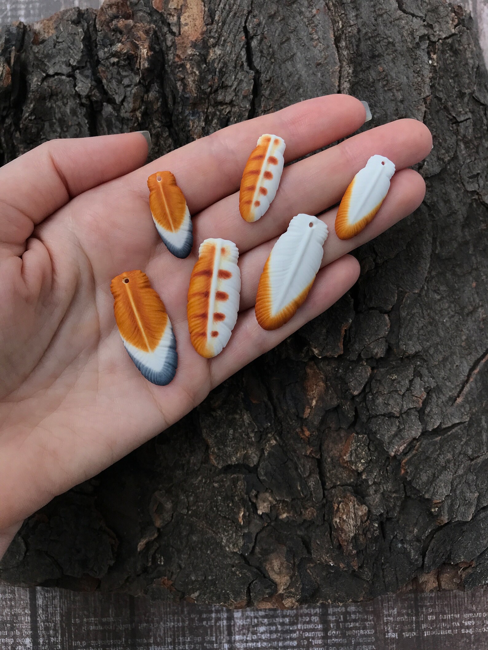 Feather Beads Charm Bird Feather Cabs for Beading Cabochon for Beaded ...