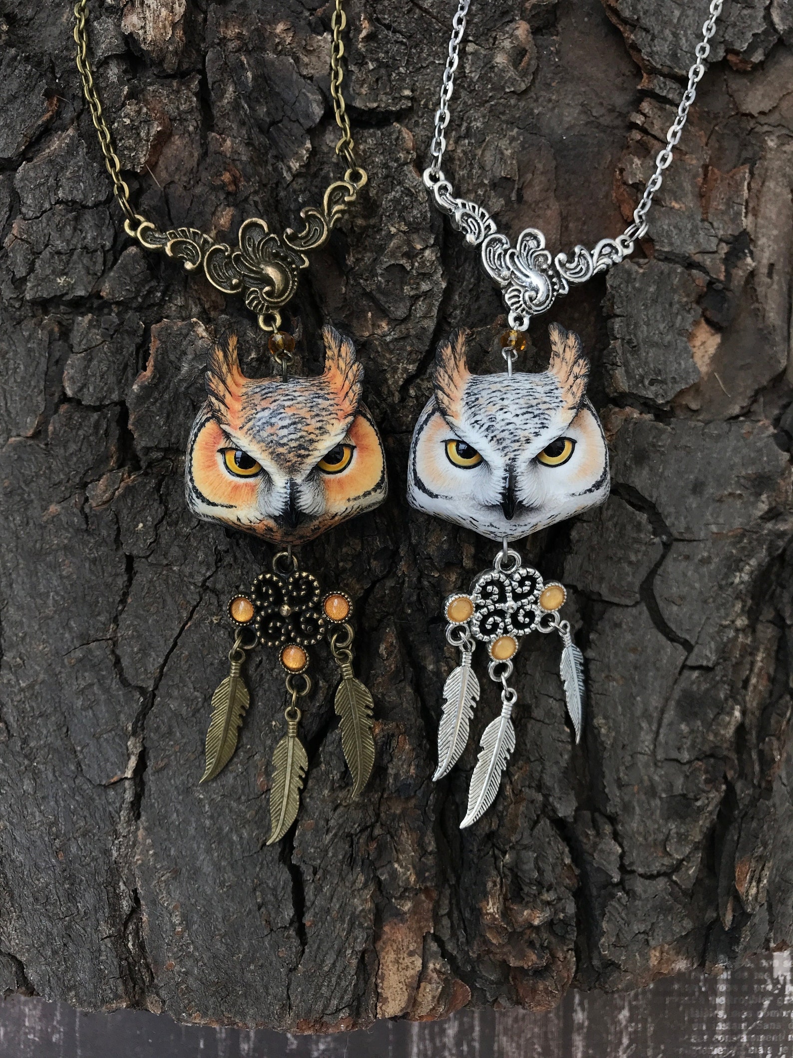Owl Necklace Bird Jewelry Charm Owl Pendant Animal Totem - Etsy