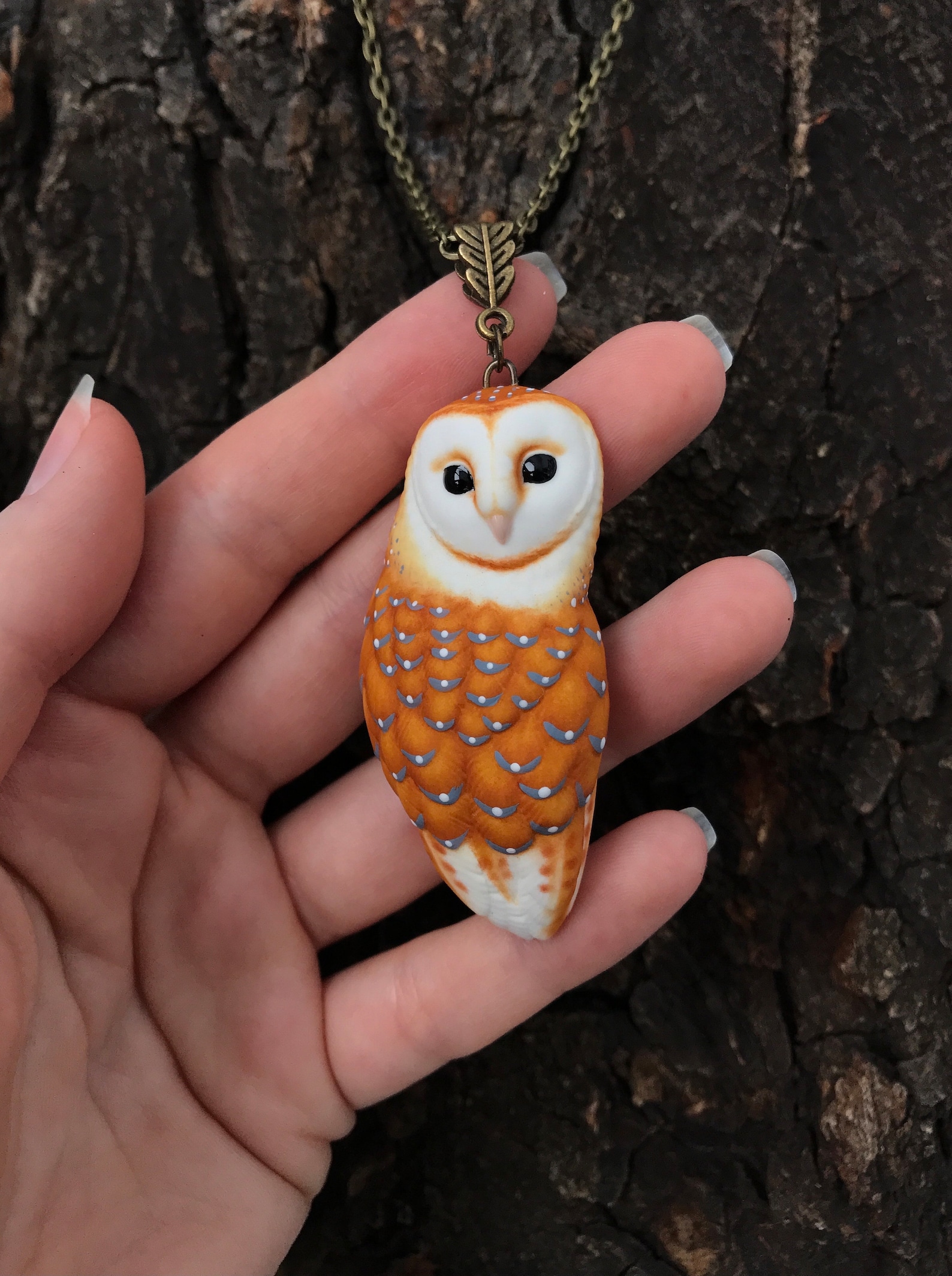 Barn Owl Cabochon Necklace Animal Cabs for Beading Clay Jewelry ...