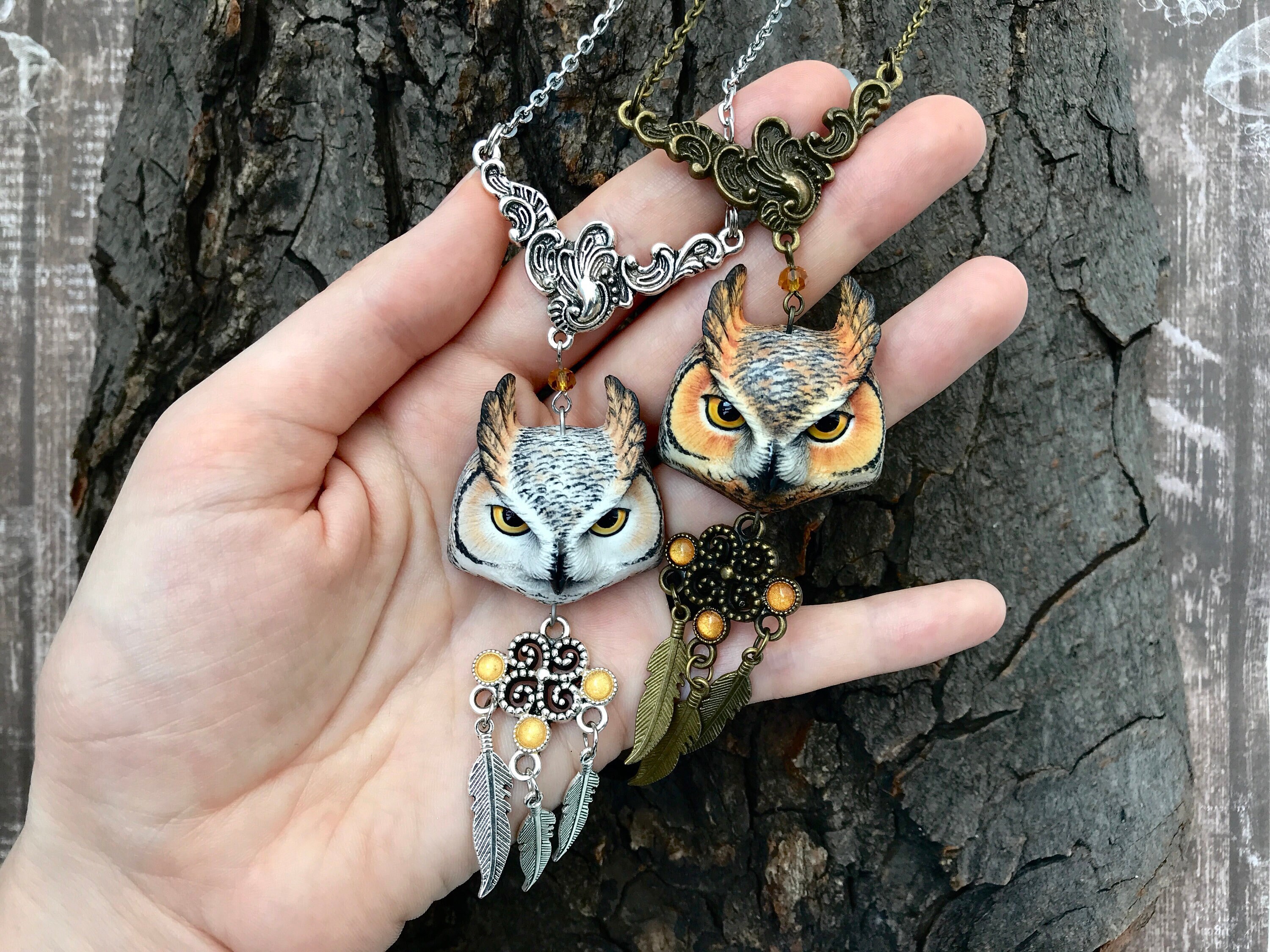 Owl Necklace Bird Jewelry Charm Owl Pendant Animal Totem - Etsy
