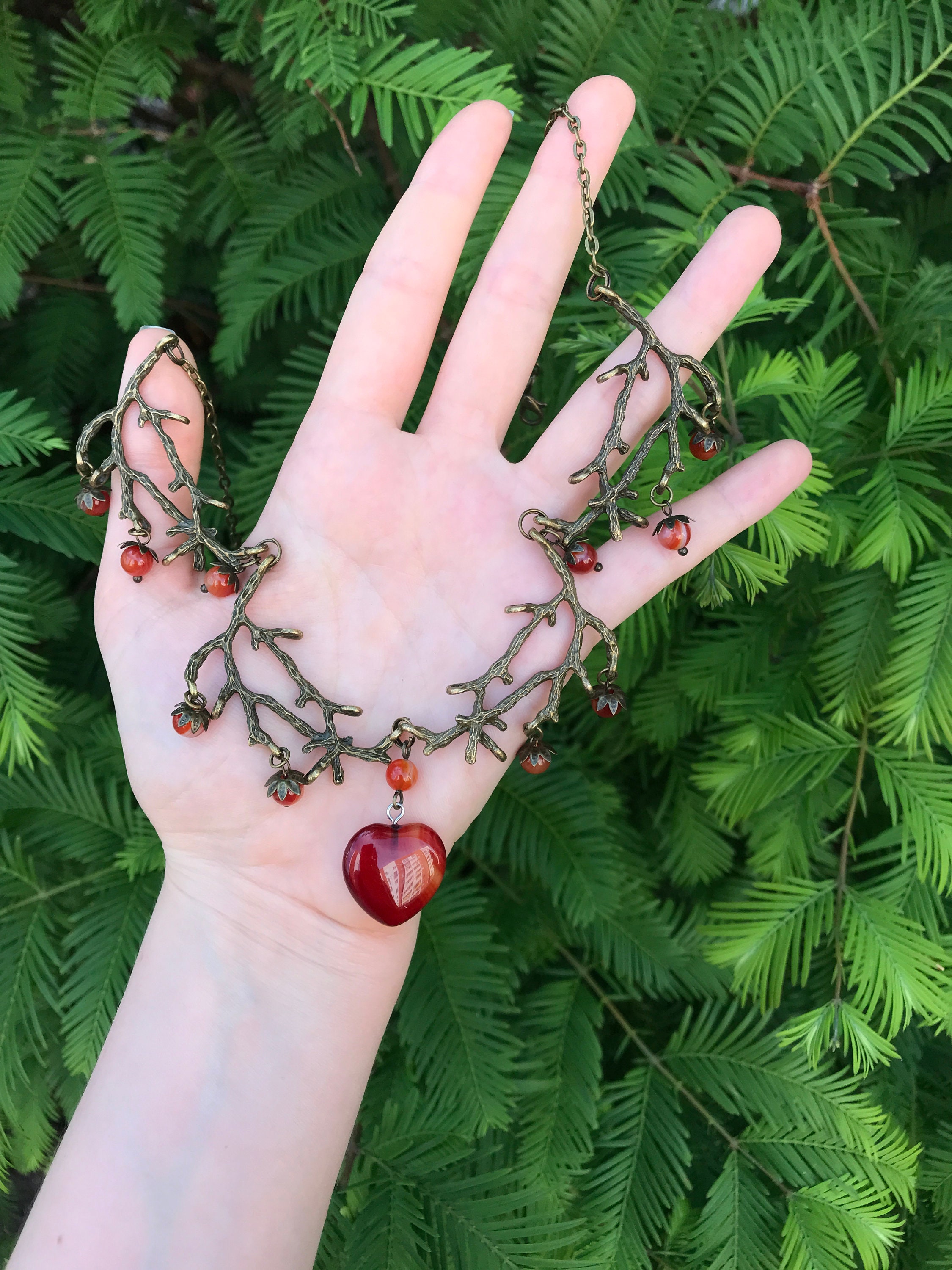 Queen of the Enchanted Forest Twig Necklace Natural Сarnelian Elven ...