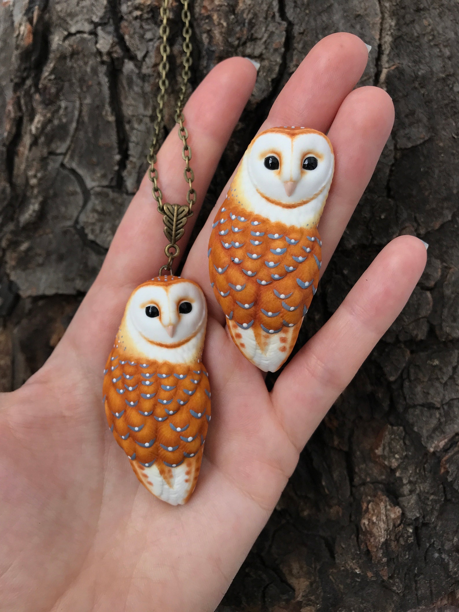 Barn Owl Cabochon Necklace Animal Cabs for Beading Clay Jewelry ...