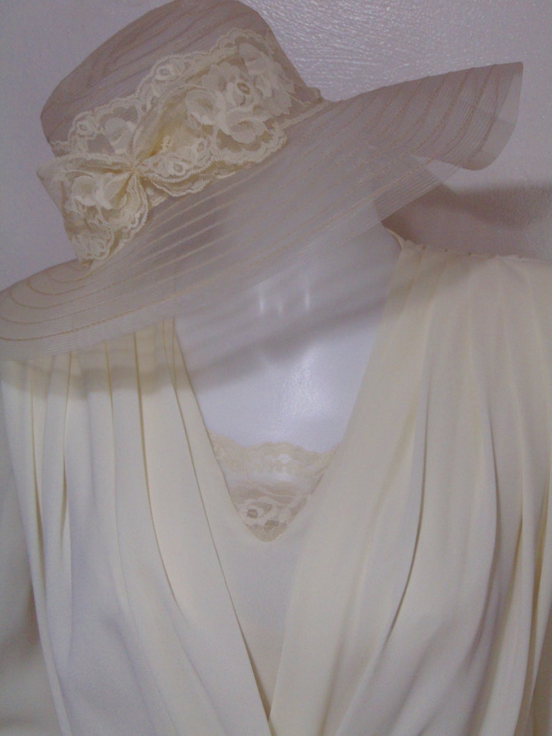 1980s Church Dress Hat Shoulder Pads Drape Front Sash Drape | Etsy