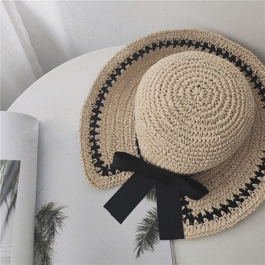 M L XL Straw Hat With Bow Tie, Extra Large Straw Hat for Women, M L XL ...