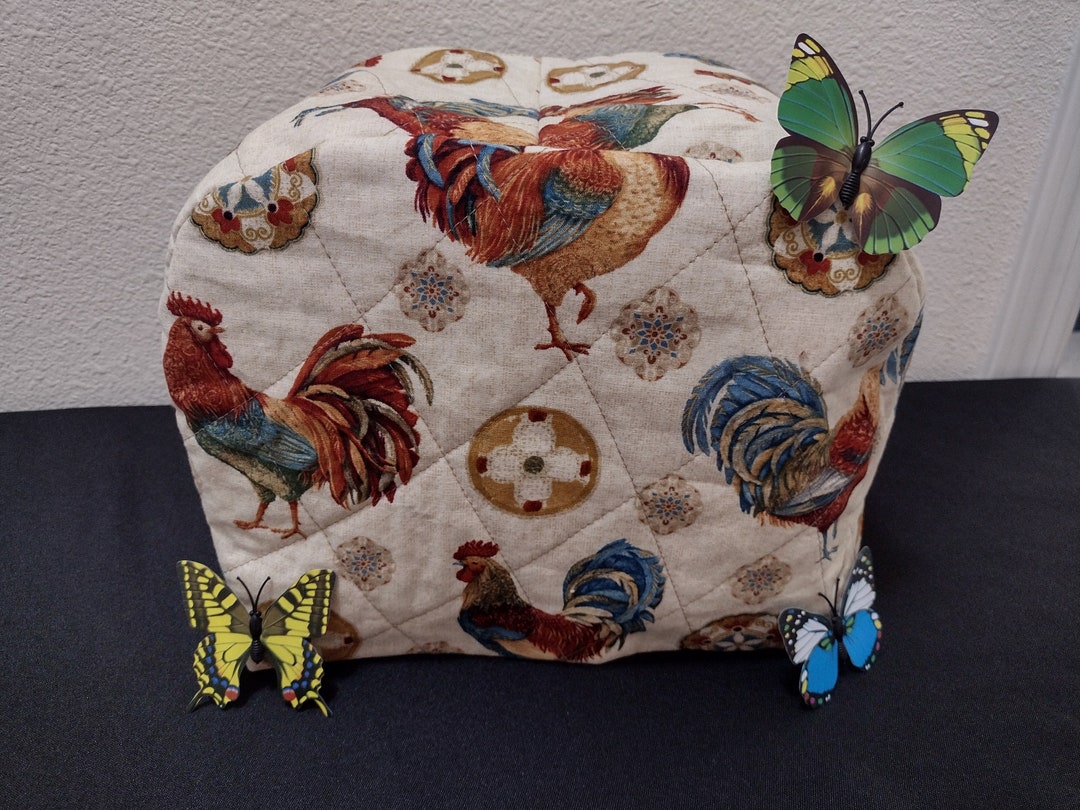 Toaster Cover, Roosters, Chickens, 2 Slice Toaster, Quilted, Reversible ...