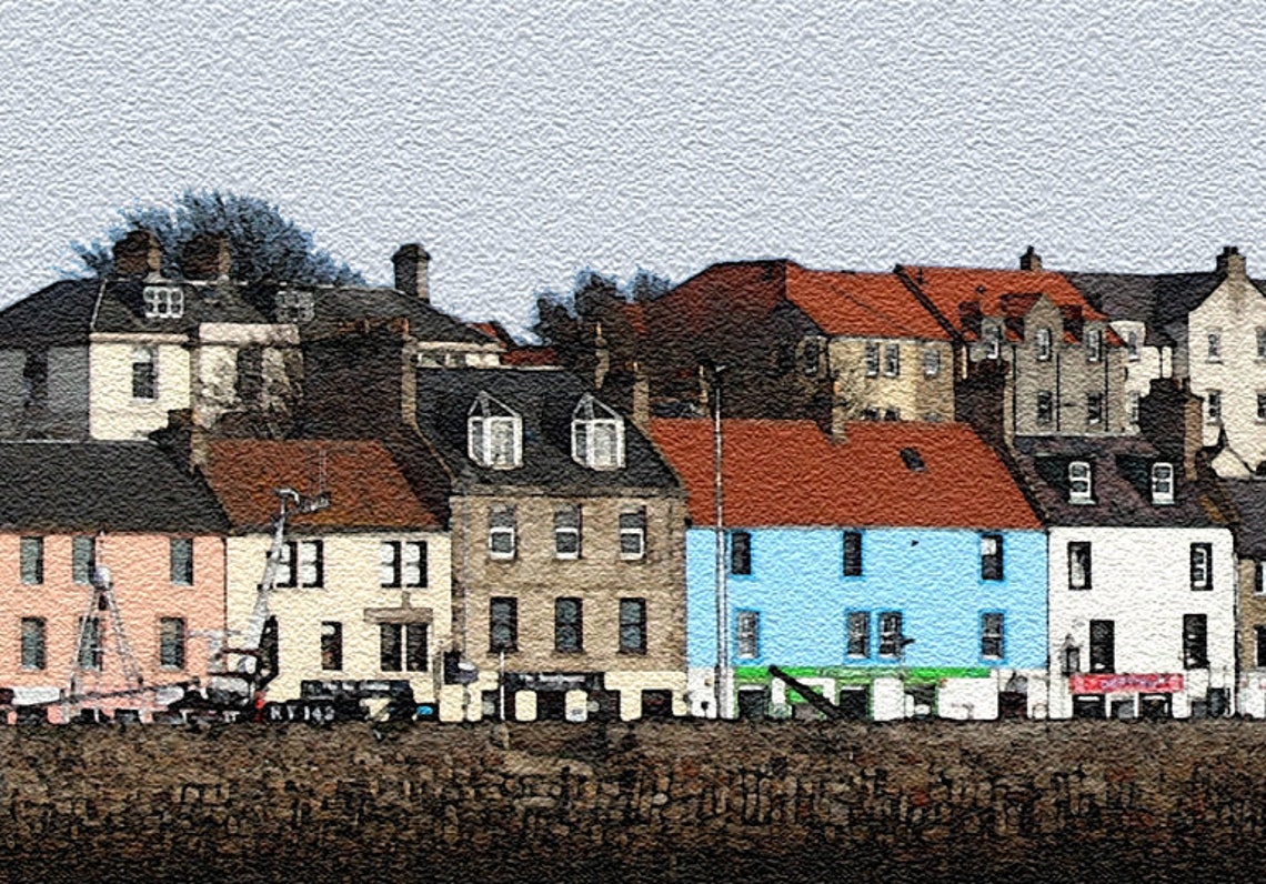 Anstruther Beach Front, Scotland Art Print - Original Artwork - Beach ...