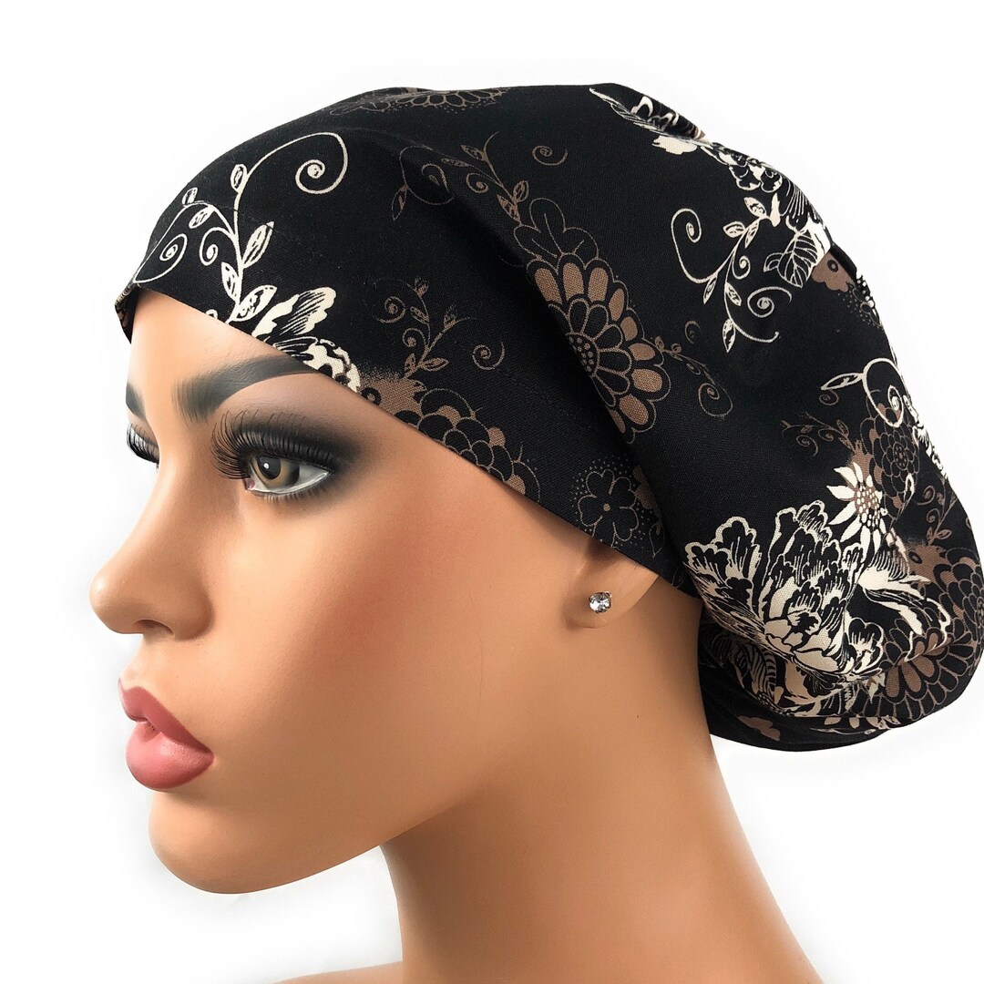 Surgical Scrub Cap, Scrub Hat for Women, Euro Bouffant Scrub Cap, Satin ...