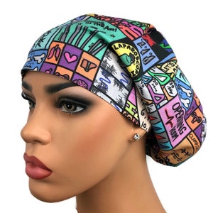 Scrub Hats: Surgical Scrub Cap, Funny Scrub Hat, OR Scrub Hat, Satin ...