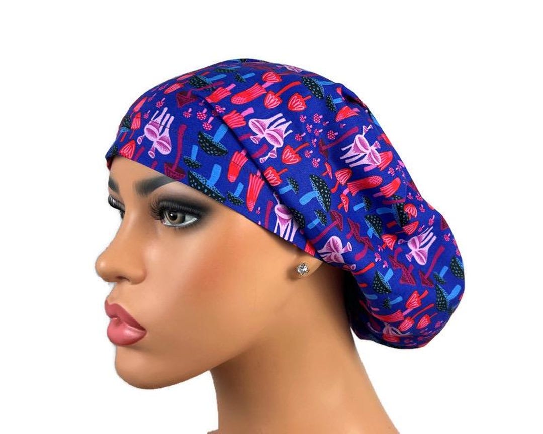 Scrub Hats: Surgical Scrub Cap, Floral Scrub Hat, OR Scrub Hat, Satin ...