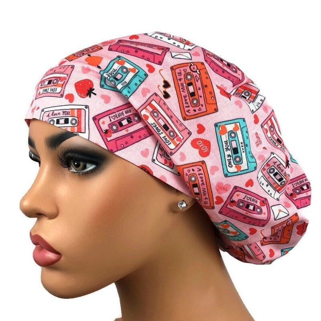 Euro Scrub Hat for Women, Doctors Surgical Scrub Hat, Pink Nurse's ...
