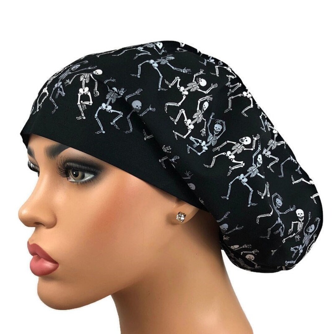Dancing Skeletons Scrub Hat, Surgical Scrub Hat, Halloween Scrub Cap ...