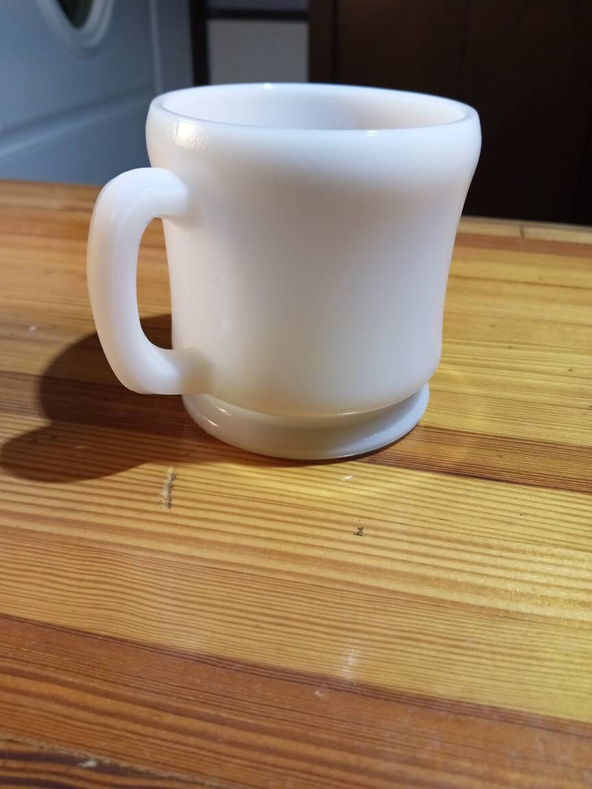 Pair of White Vintage Shaving Mugs Walker China, Anchor Hocking Glass ...