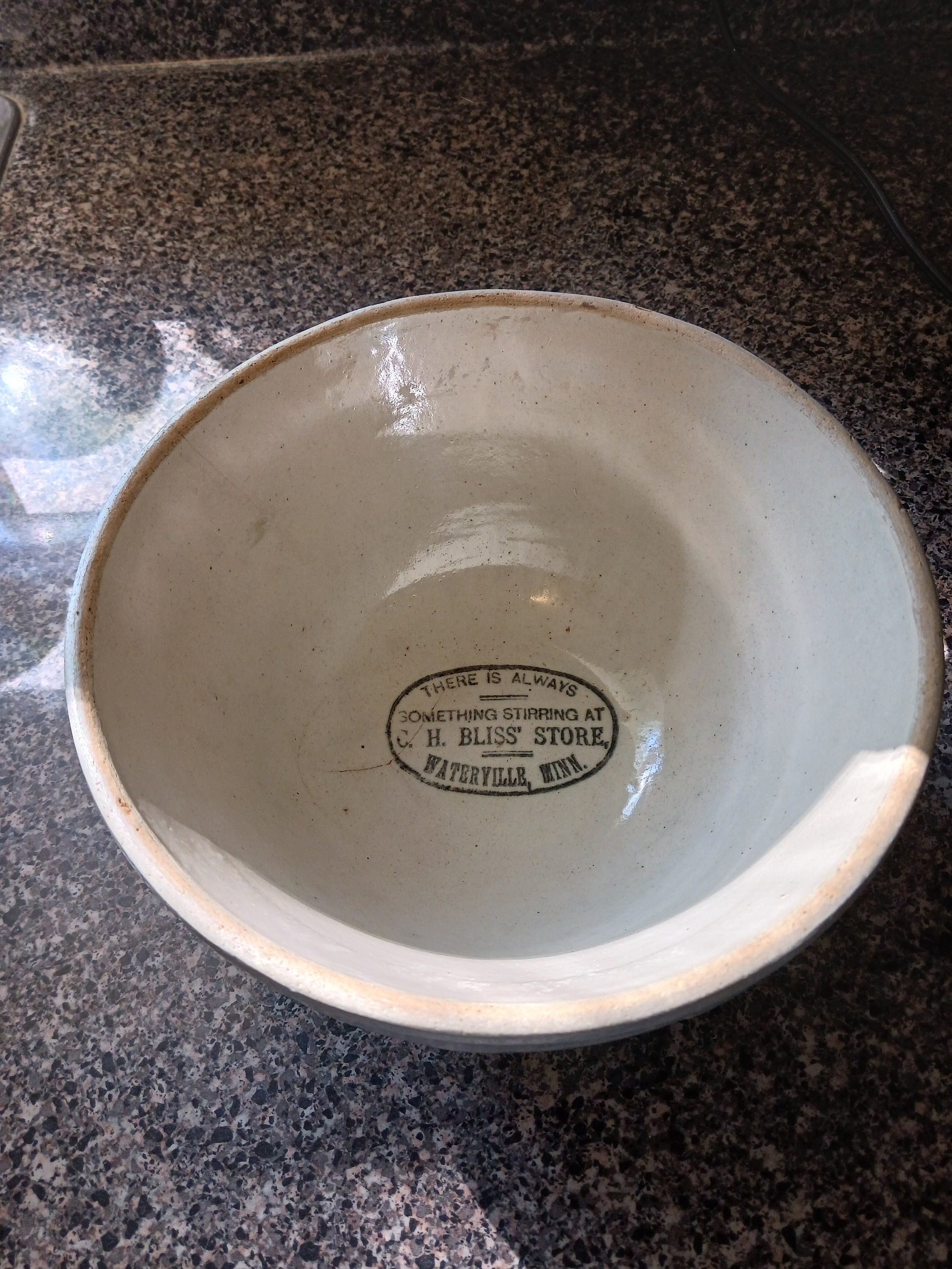 Vintage Red Wing Stoneware Bowl: Greek Key Design, G. H. Bliss ...