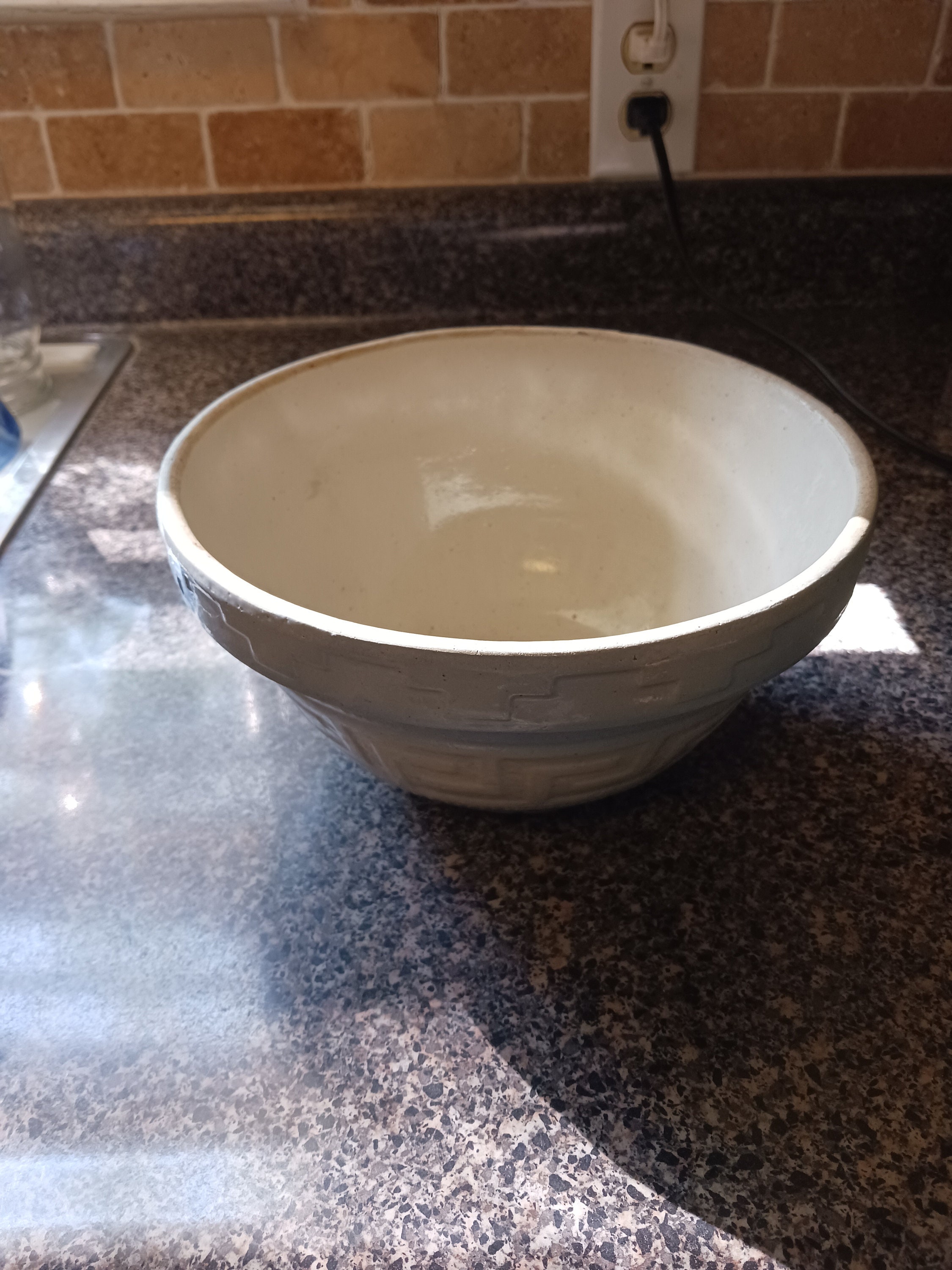 Vintage Red Wing Stoneware Bowl: Greek Key Design, G. H. Bliss ...