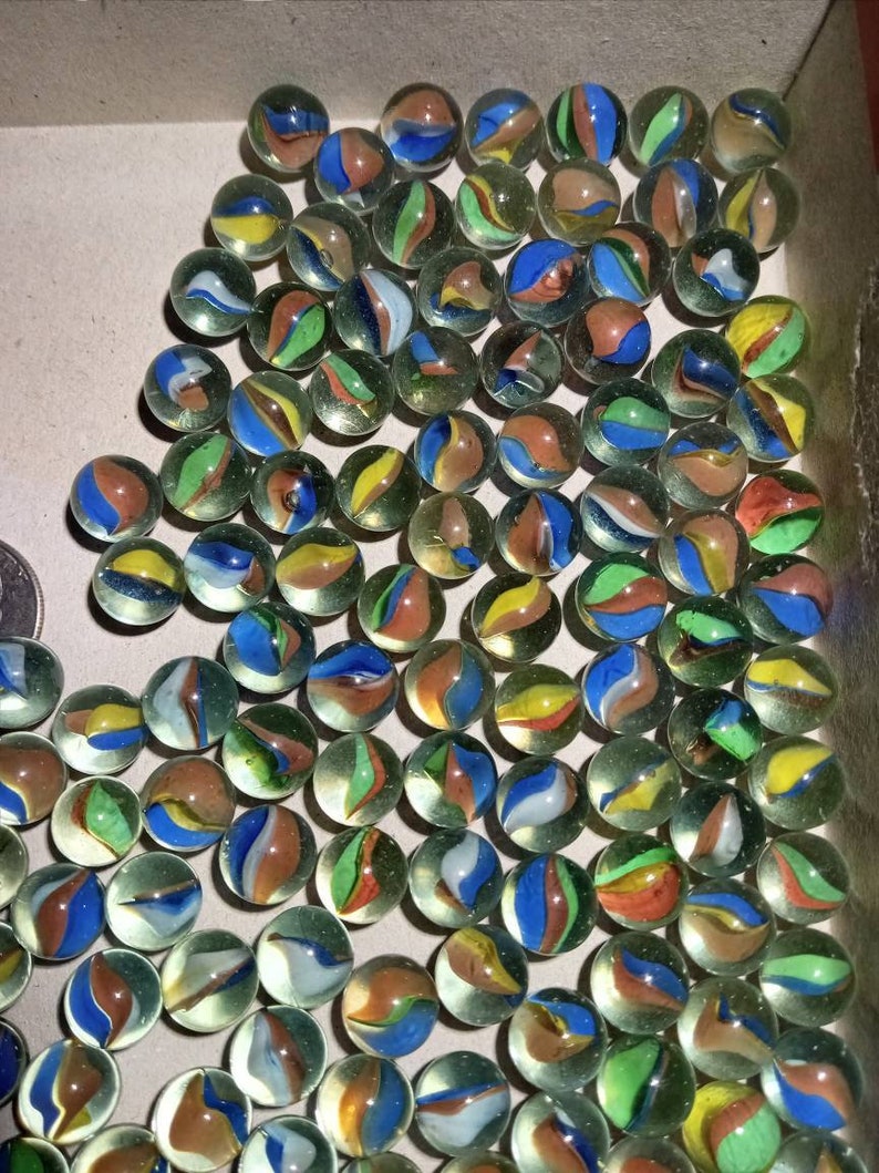New Lower Price! Vintage Glass Cats Eye Marbles; 154 Total; Small Size ...