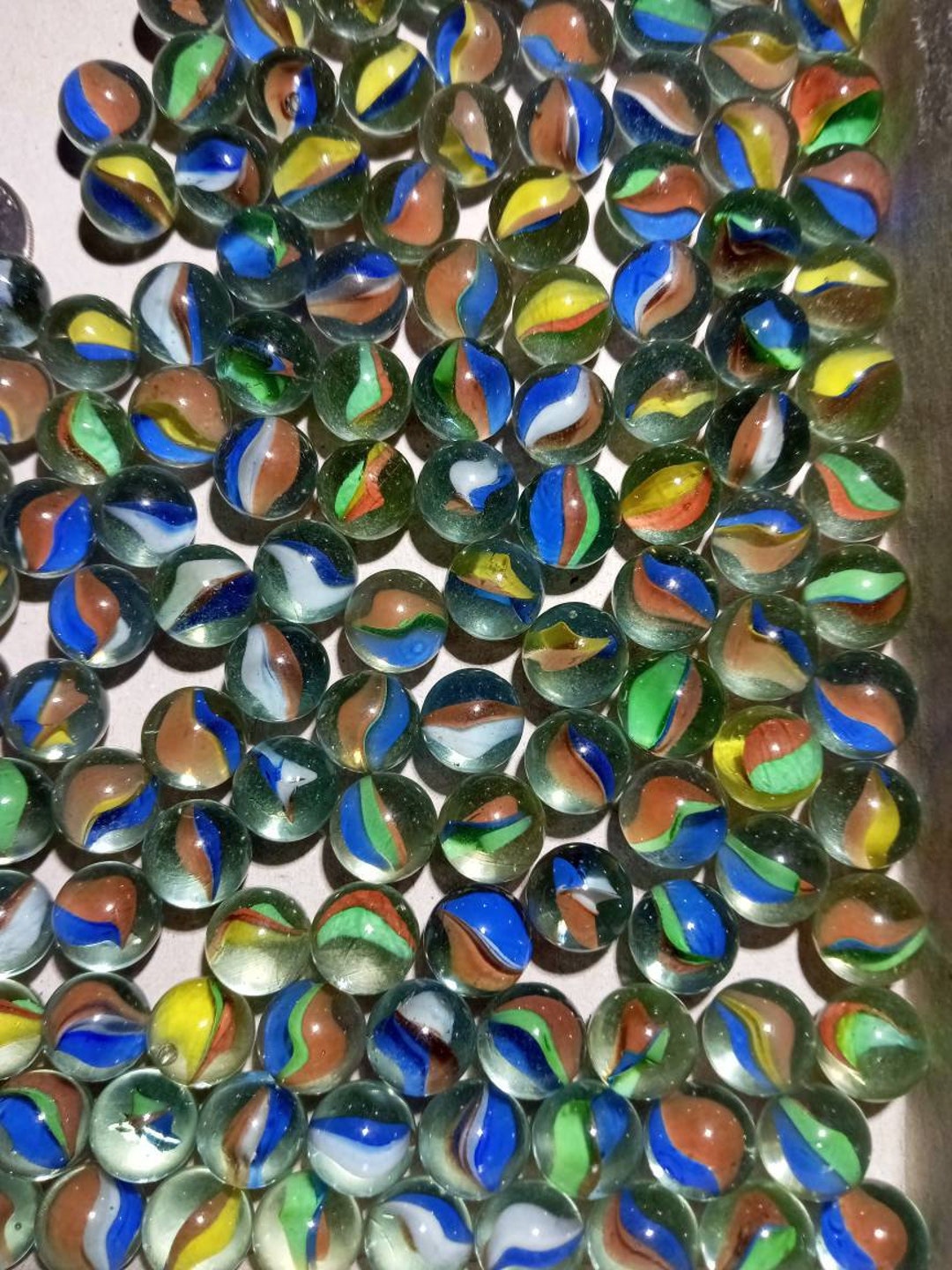 Vintage Glass Cats Eye Marbles 154 Total Small Size Etsy
