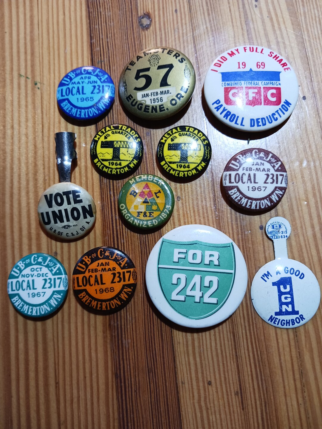 Lot of Vintage Union Badges and Pins From the 1950s and 1960s - Etsy