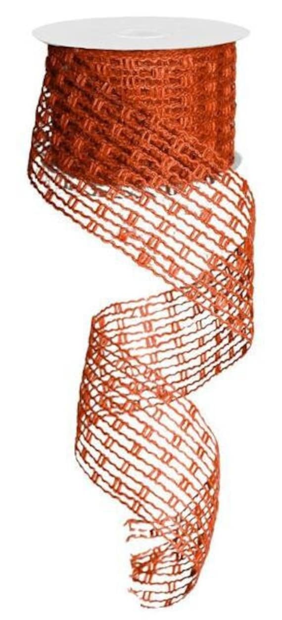 Wired Ribbon by the Roll Jute Mesh orange 2.5 X 10 - Etsy