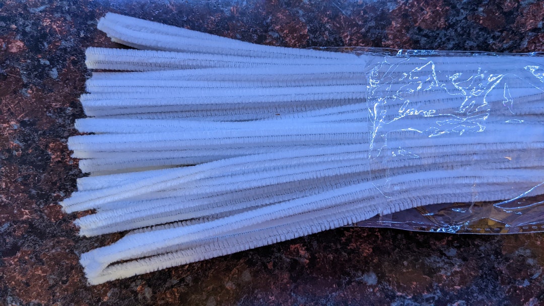 20" L X 6 Mm Chenille Stems (white) 50 Count - Etsy