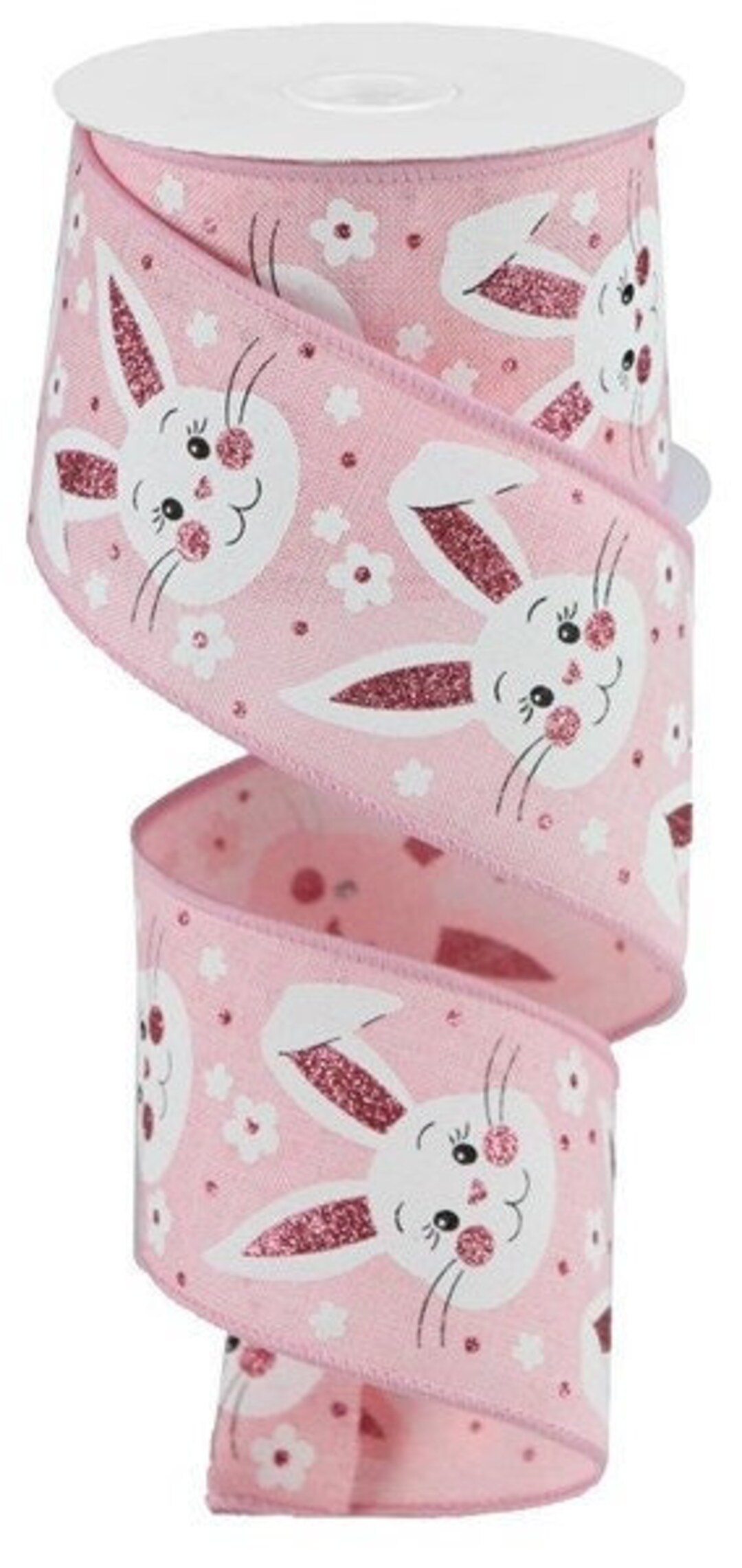 Wired Ribbon by the Roll 2.5" X 10 Yards Bunny Face With Flowers on ...