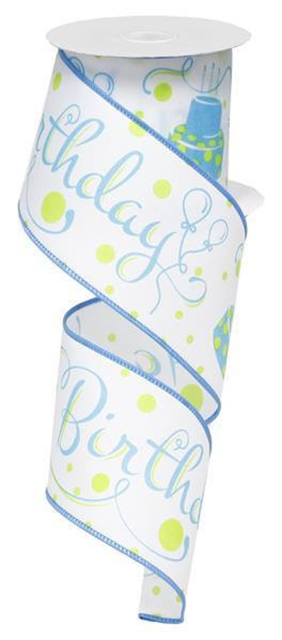 Happy Birthday Wired Ribbon – 2.5" X 10 Yards – Birthday Wreath Ribbon ...