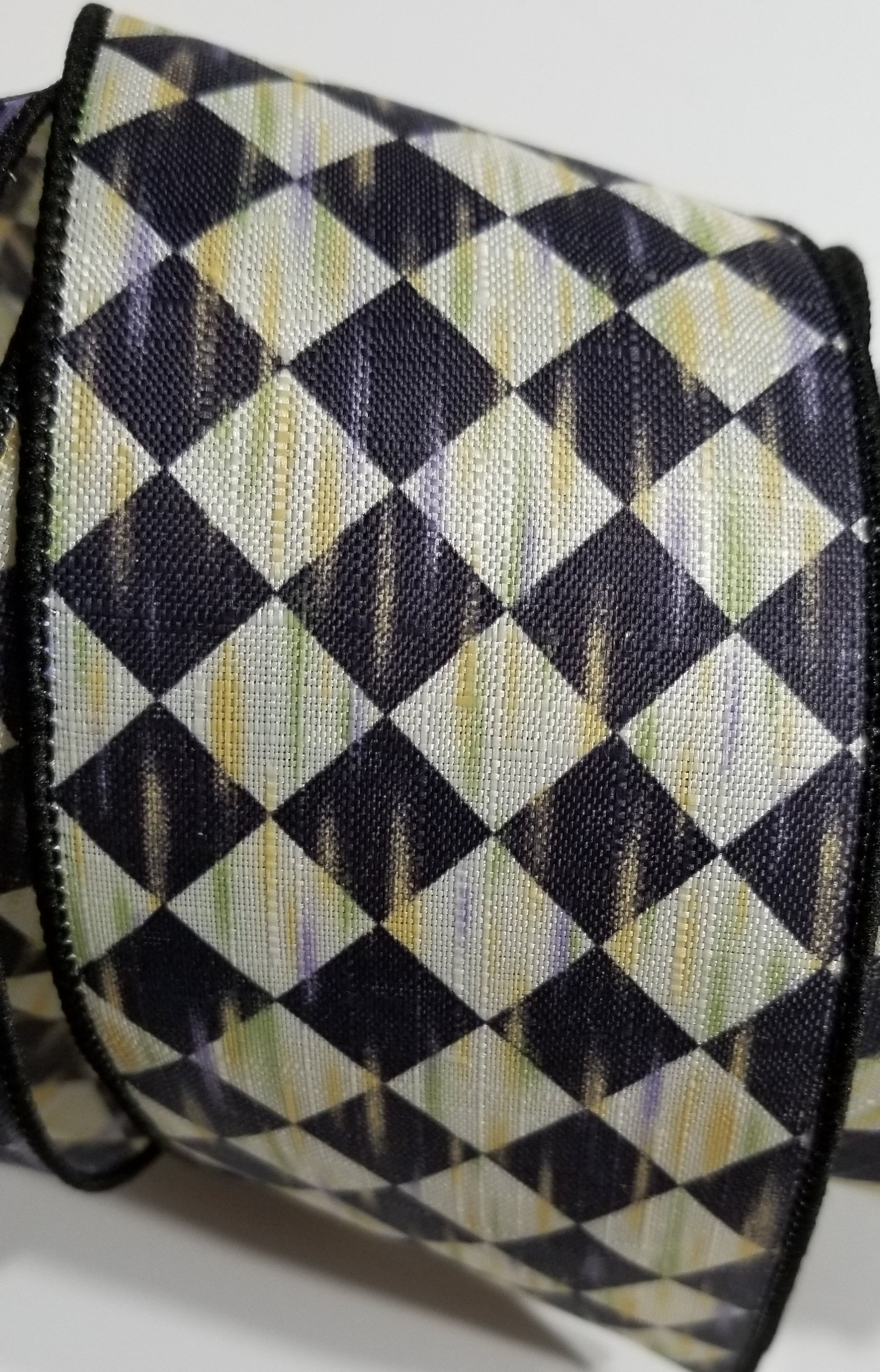 Wired Ribbon by the Roll Harlequin Diamond Check Jester - Etsy