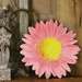 12 Embossed Metal Daisy Sign Pink With Yellow Center for Wreaths or ...