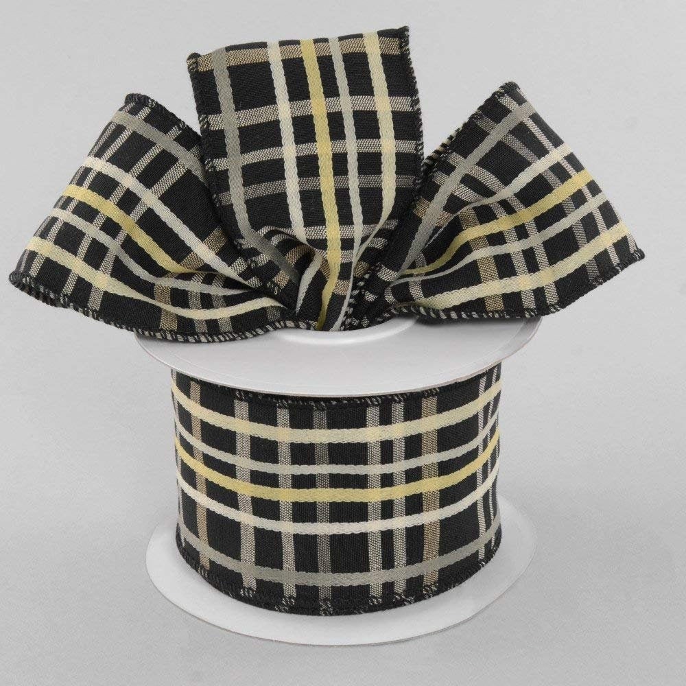 Wired Ribbon By the Roll 2.5 X 10 Yards Woven Plaid | Etsy