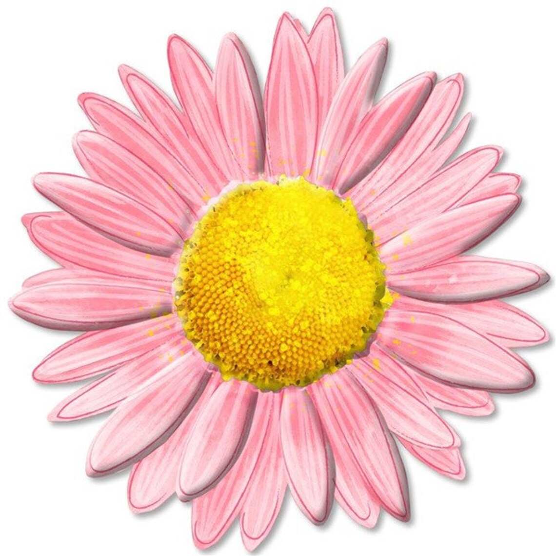 12 Embossed Metal Daisy Sign Pink With Yellow Center for - Etsy