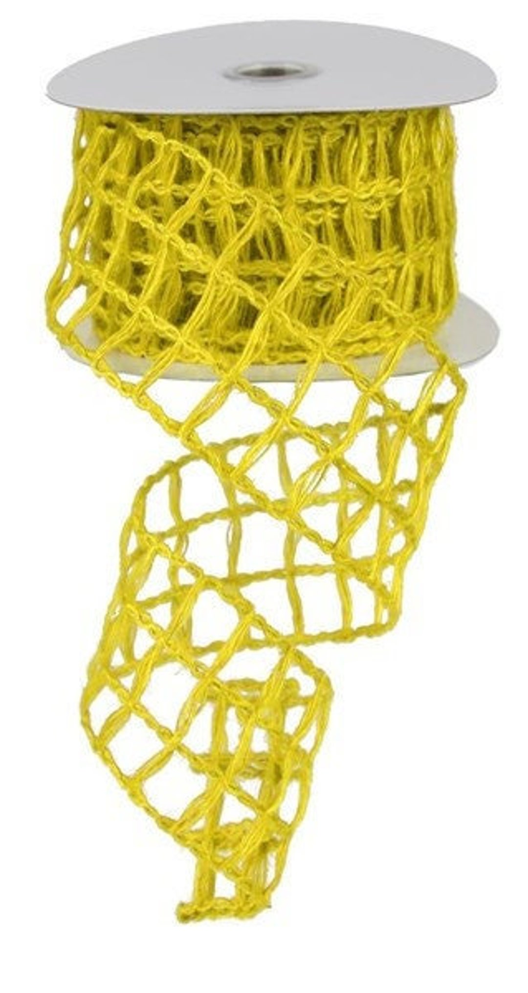 Wired Ribbon by the Roll Jute Netting (sun Yellow) 2.5" X 10 Yards for ...
