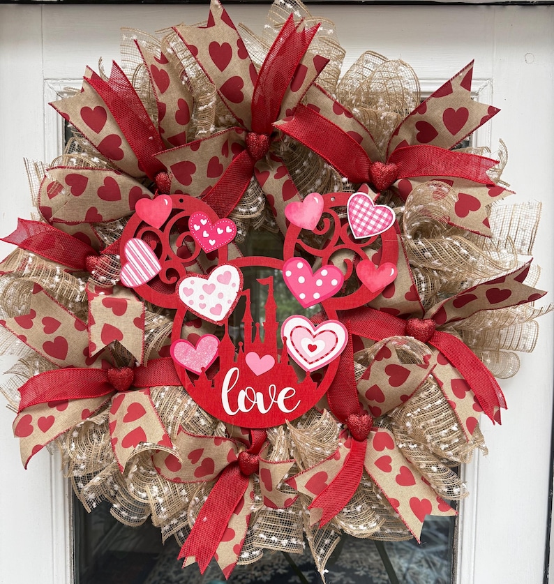 Disney Mouse Inspired Valentines Day Decor Wreath - Etsy