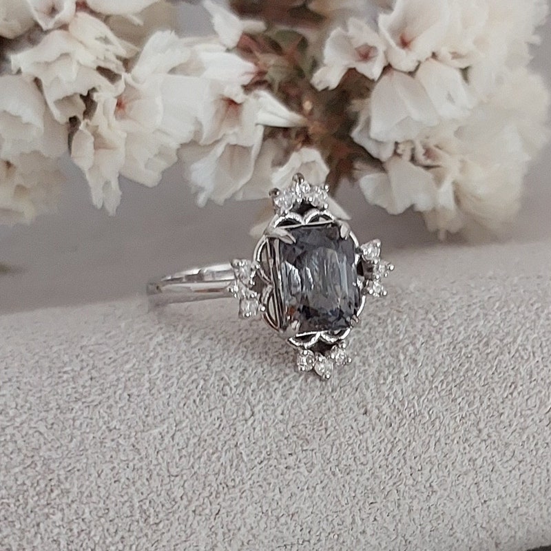 Grey Spinel Ring - Etsy