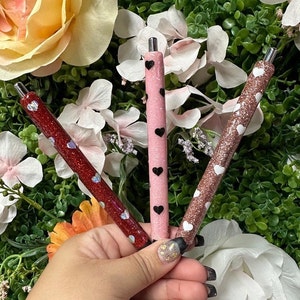 Valentine's Day Pen Present for Her Hearts Glitter Pens | Inkjoy ...