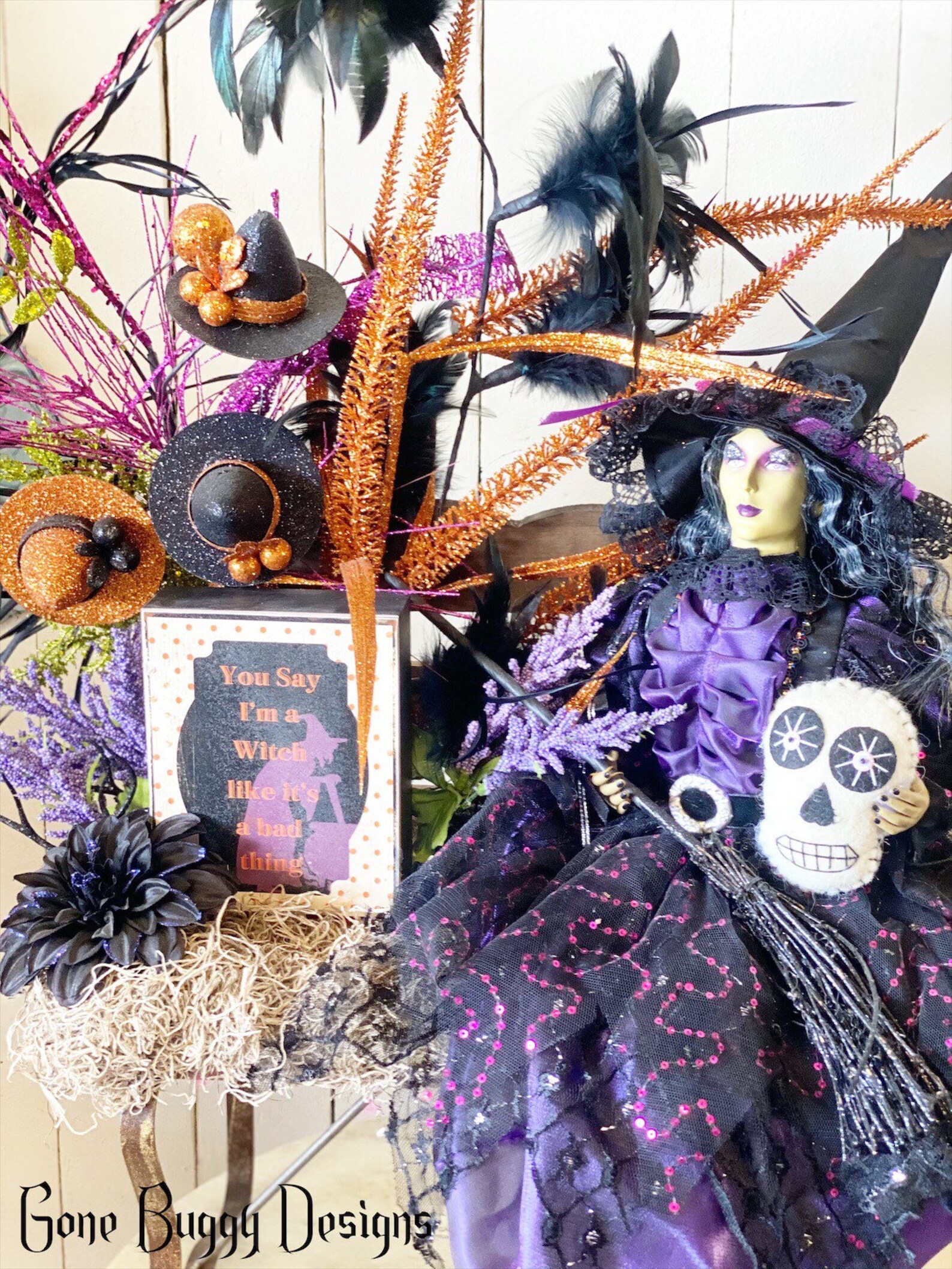 Elegant Witch Centerpiece Gone Buggy Designs Witch Decor - Etsy