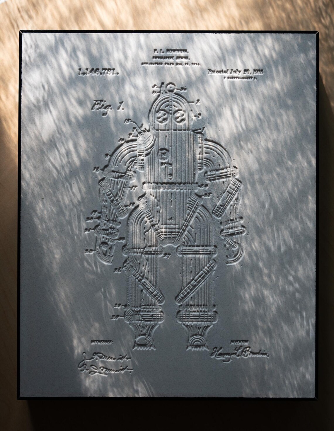 Patent Plaster Art - Custom and Framed Wall Art - Intaglio Engraving ...