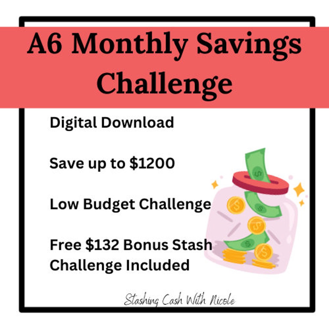 A6 12-month Savings Challenges Plus Bonus - Etsy