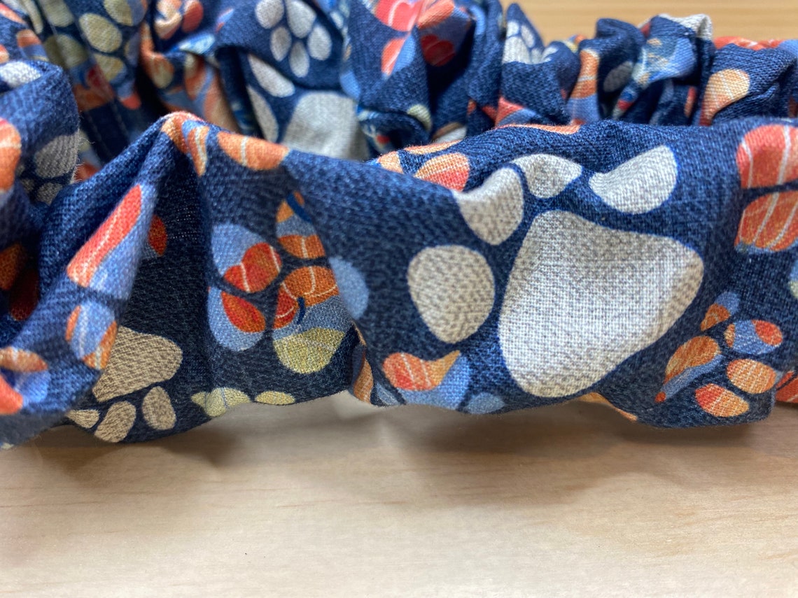Dog Neck Scrunchie, Paw Print, Neck Ruffle Collar, Ruffle Collar, Fits ...