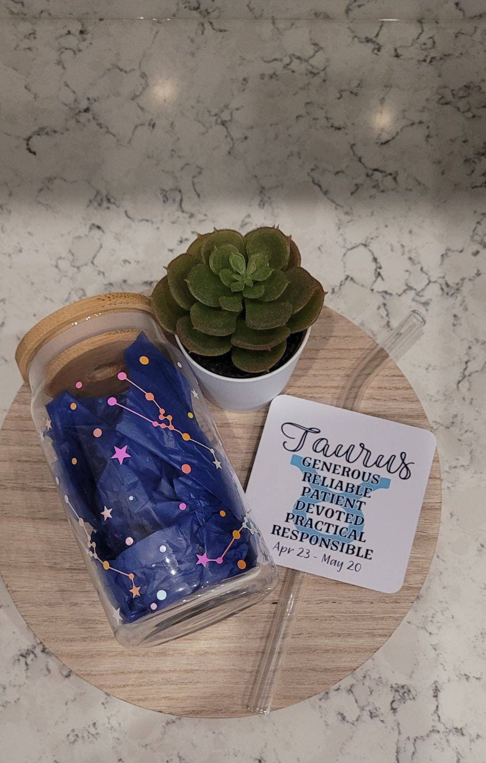 Taurus Coffee Glass Cup | Zodiac Taurus Cup 16 Ounce | Astrology Sign ...