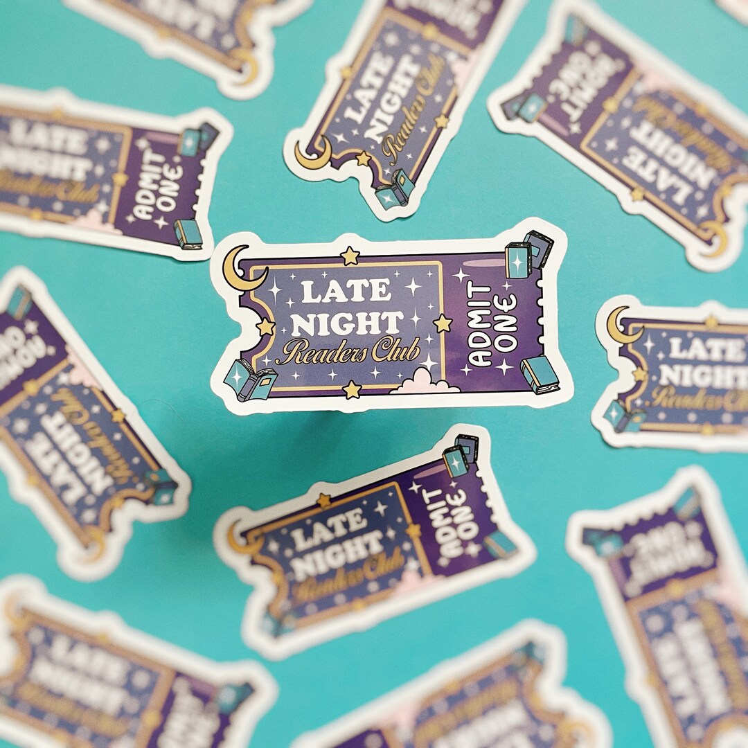 Late Night Reader Ticket Bookish Sticker /laptop Sticker / Water Bottle ...