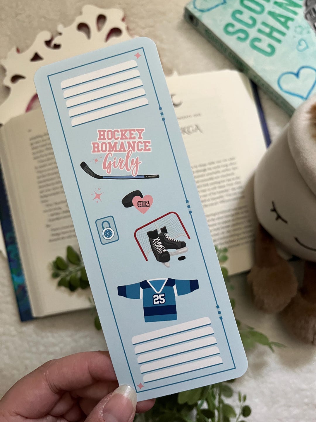 Hockey Romance Girly Locker Inspired Bookmark, Book Club Bookmark, Cute ...