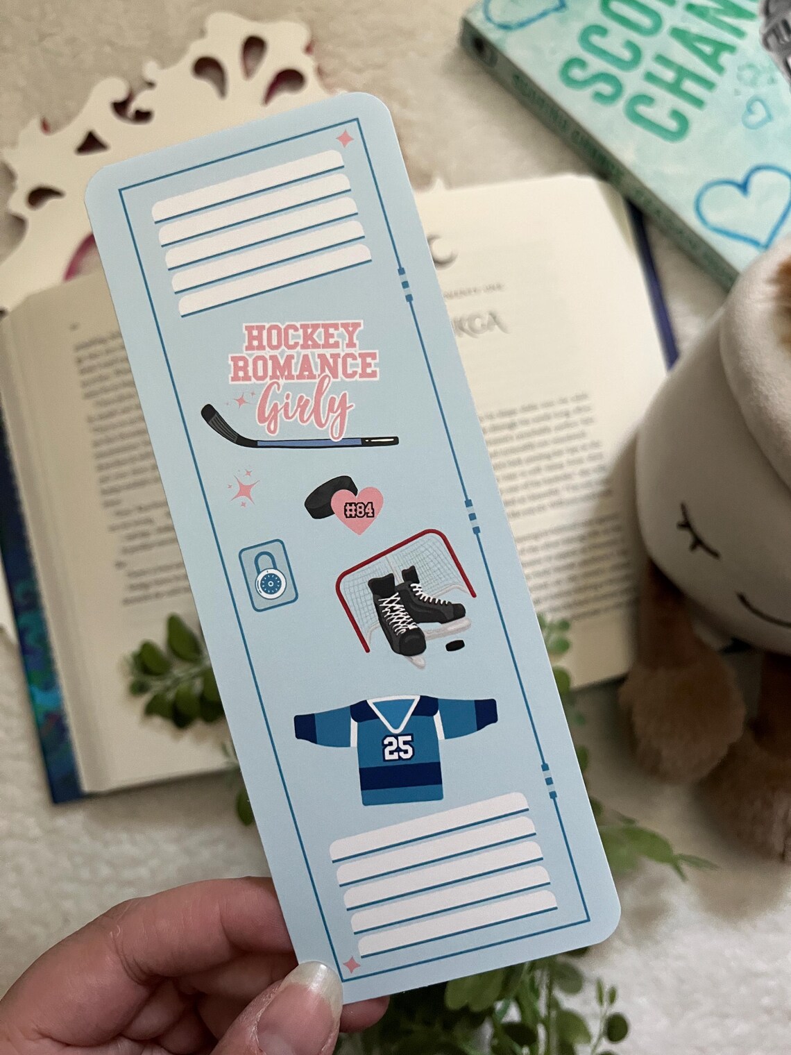 Hockey Romance Girly Locker Inspired Bookmark, Book Club Bookmark, Cute ...