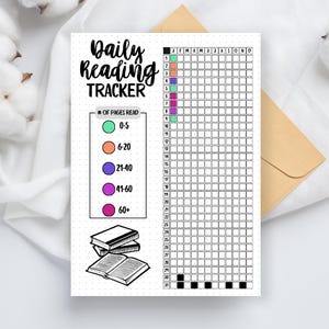Daily Reading Tracker - A5 Journal Page - Printable Tracker - Reading ...