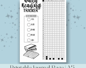 Reading Tracker, A5 Journal Page, Printable Reading Tracker, Reading ...