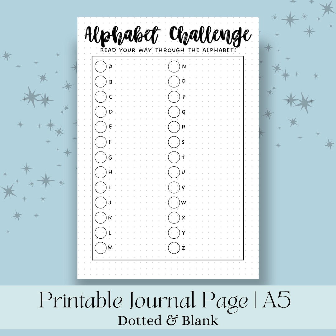Alphabet Reading Book Tracker - A5 Journal Page - Printable Tracker ...