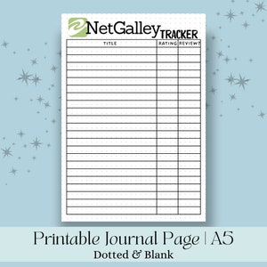 Netgalley ARC Review Tracker A5 Journal Page Printable Tracker Reading ...